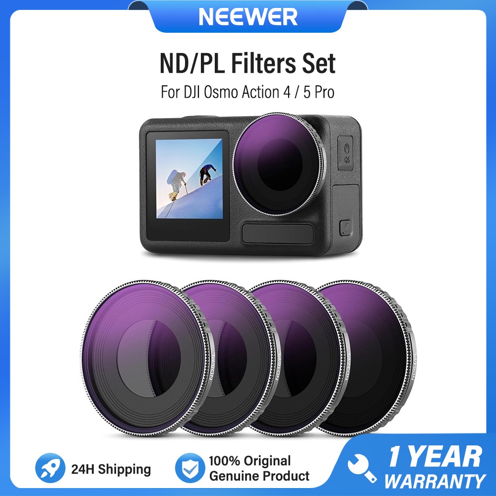 NEEWER ND/PL Filters Set for DJI Osmo Action 5 PRO/Action 4, ND8/PL ...