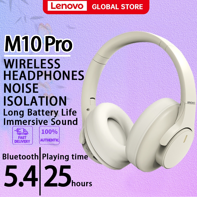Lenovo Bridio M10Pro Wireless Headphones ANC Noise Canceling Foldable Bluetooth Headset With ...