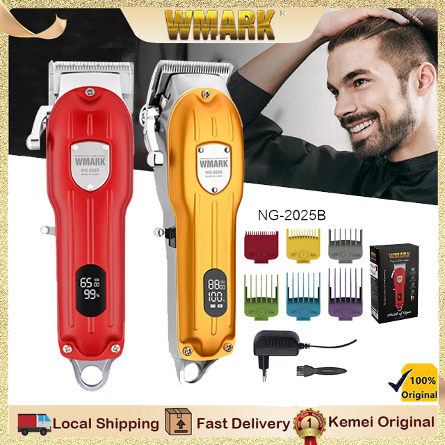 WMARK NG-2025B All-metal Professional Rechargeable Hair Clippers LED ...