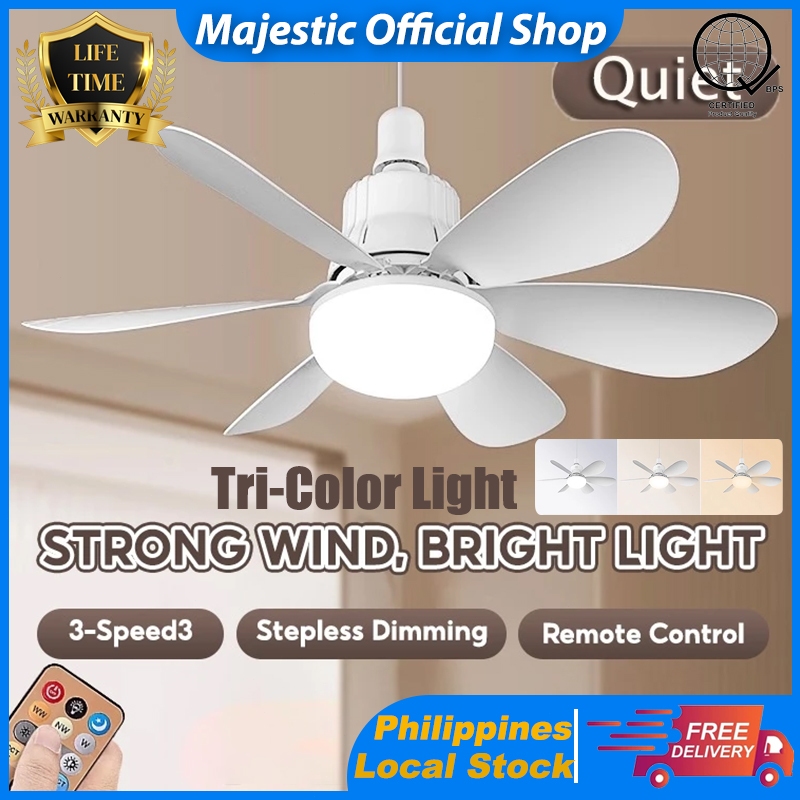 Tri Color Ceiling Fan Light with Remote Control 40W E27 LED Ceiling ...