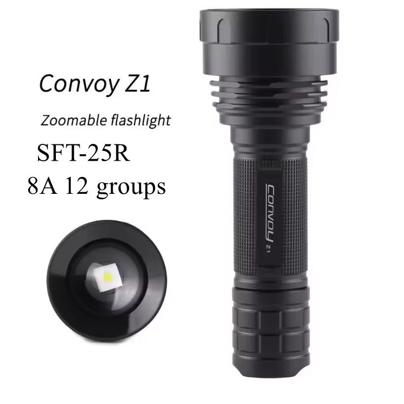 Convoy Z1 Zoomable Flashlight with SFT-25R LED Camping Hiking Light ...