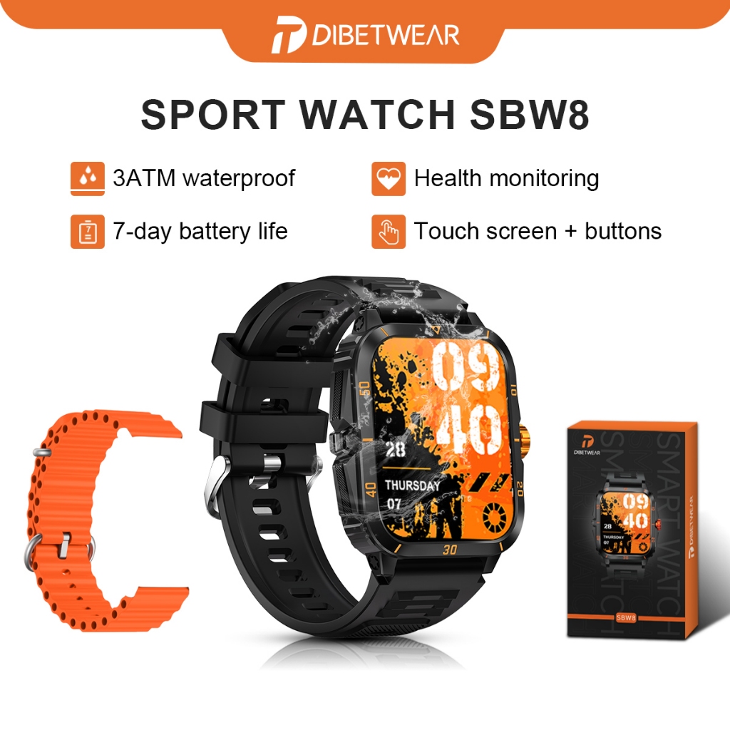 [2025 Updated Version] DIBETWEAR SBW8 Original 3ATM Waterproof Fitness ...