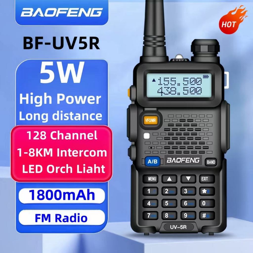 Baofeng UV-5R Two-Way Radio 5W 128CH Portable Walkie Talkie Dual Band UHF/VHF Radio Long Range ...