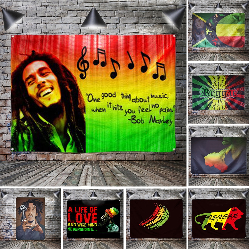 Rastafari Flag Banner Music Rock Band Reggae Jamaica Lion Home ...