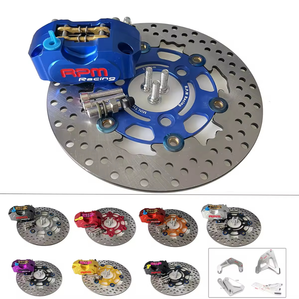 220mm Brake 70mm Disc Rotor 3 Hole Caliper Set RPM 4 piston Brake ...