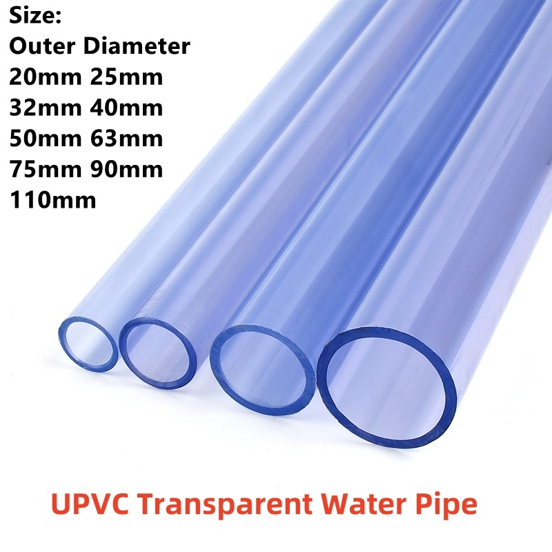 DN15-DN80 UPVC transparent water pipe chemical PVC pipe industrial drainage and water supply ...