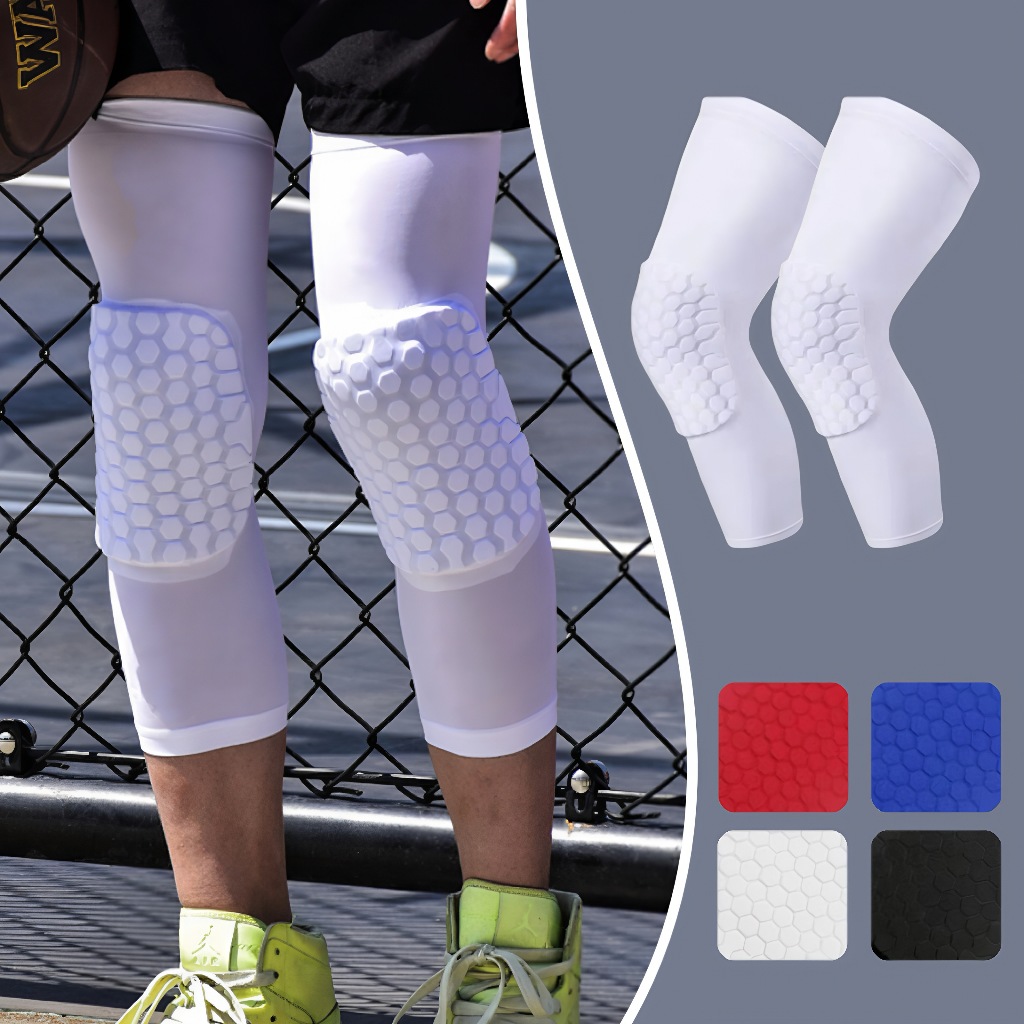 Sports Padded Leg Sleeves Basketball Kneepads Honeycomb Leg Procetive ...