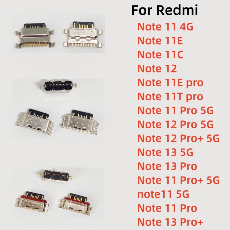 10pcs For Xiaomi Redmi Note 13 12 11 11E 11T Pro Plus 4G 5G USB Type C ...