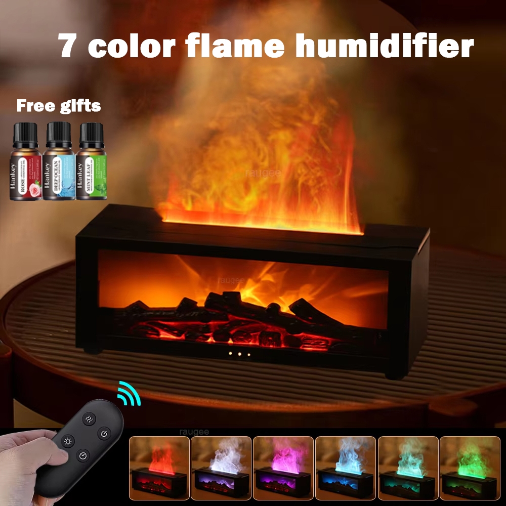 New Fireplace Flame Humidifier Essential Oil Aroma Diffuser Home Analog Flame Diffuser Bedroom ...