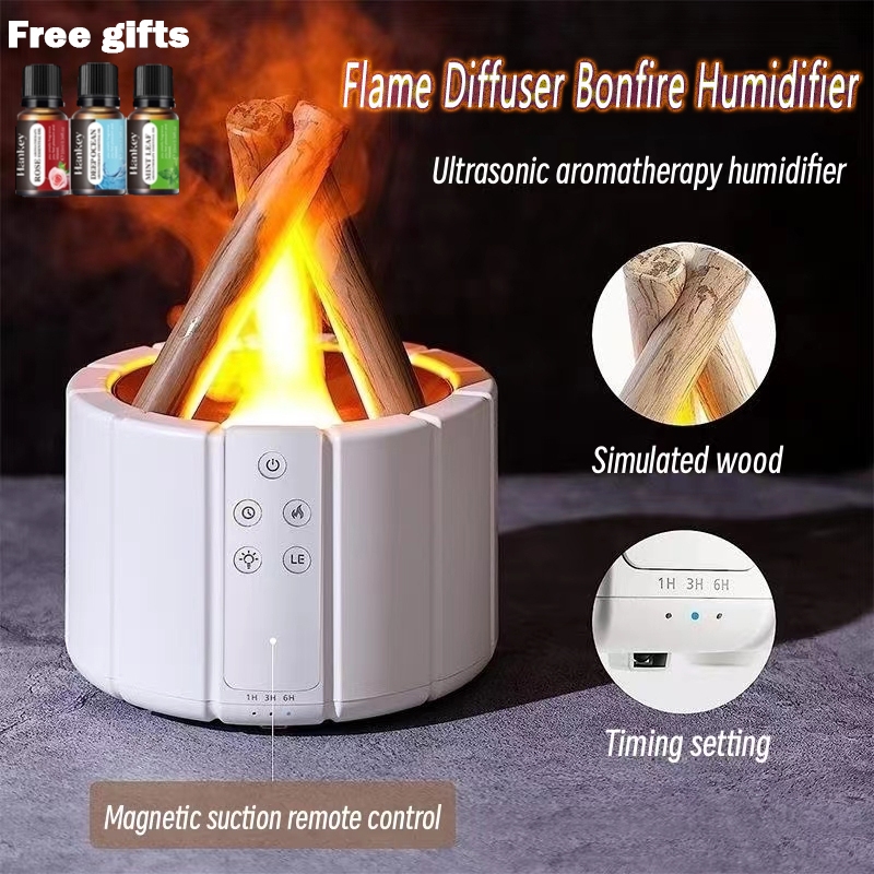 USB Campfire Flame Fire Humidifier Aromatherapy Essential Oil Diffuser ...