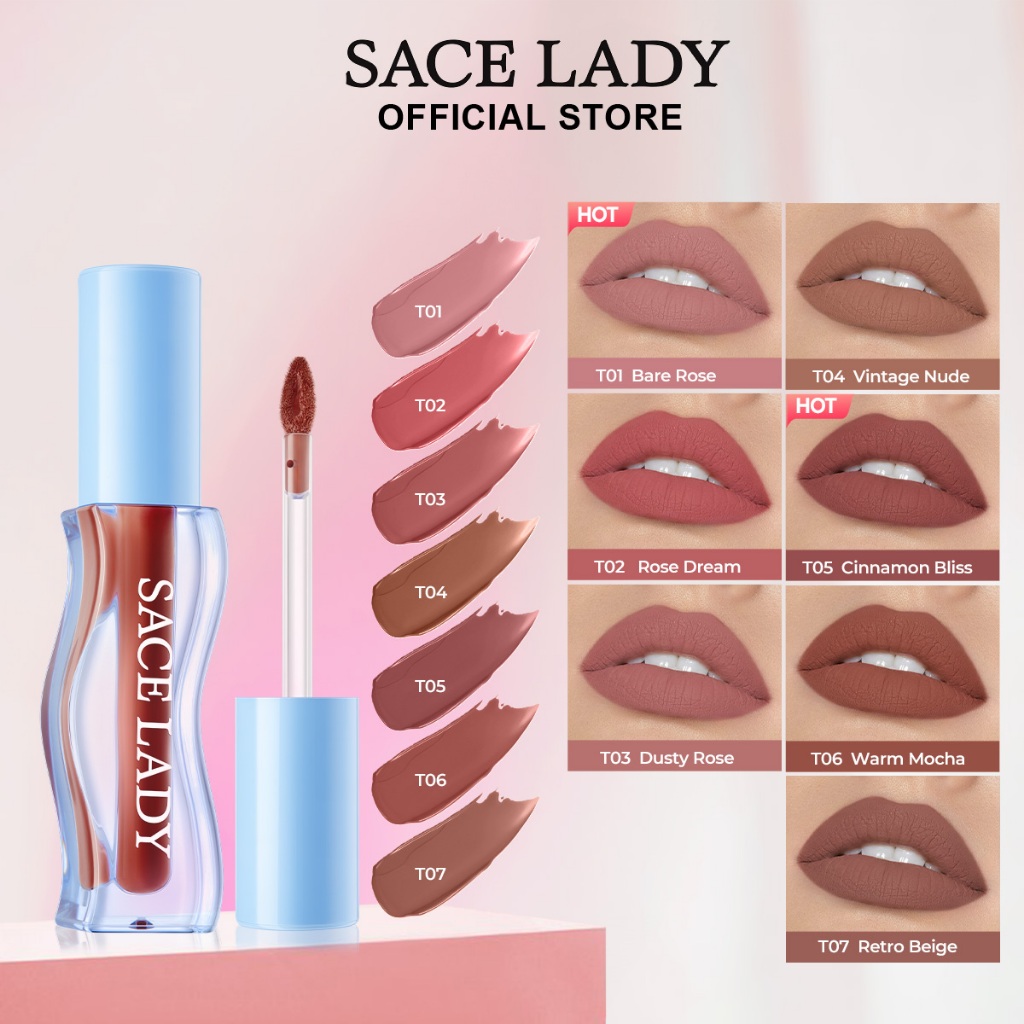 SACE LADY Lip Tint Highly pigmented Matte Liquid Lipstick Waterproof ...