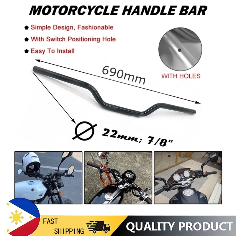 22MM Motorcycle Handlebar Universal Stainless Steel/ Aluminium Alloy 7/ ...