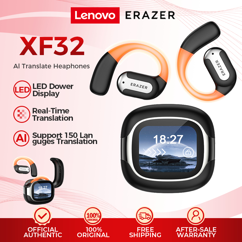 Lenovo ERAZER XF32 Al Smart Real-Time Translation Wireless Earphones Bluetooth 5.4 With LED ...