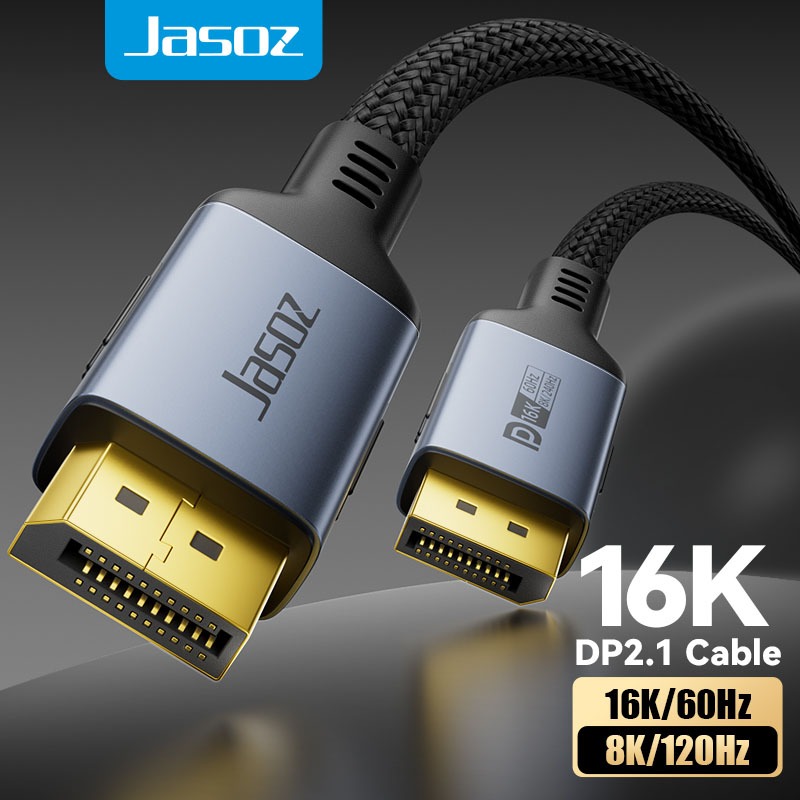 Jasoz DisplayPort 2.1 Cable 16K@60Hz 8K 10K@60Hz 4K@240Hz High Speed ...
