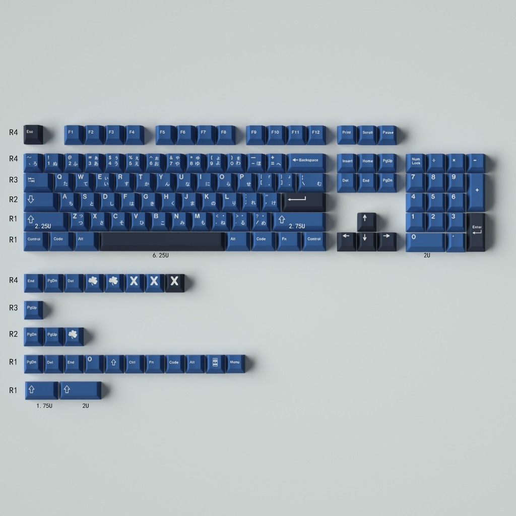 -LW- GMK Striker R1 PBT Keycaps CHERRY Profile Mechanical Keyboard Blue ...