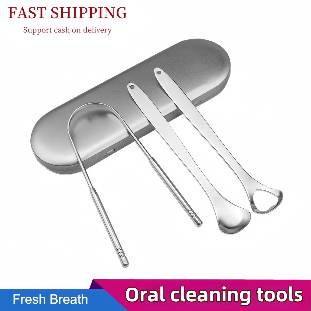 Stainless Steel Tongue Scraper Set Adult In Addition To Bad Breath U ...