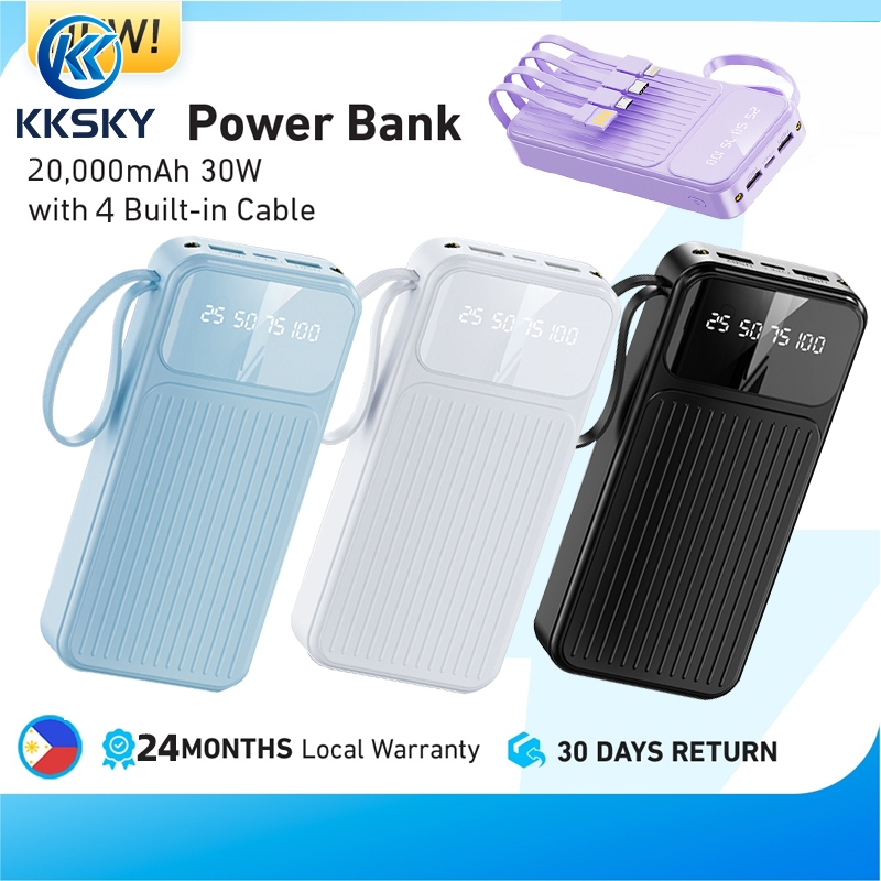 KKSKY Original Power Banks 20000mah Built-in 4 Cables High Capacity ...