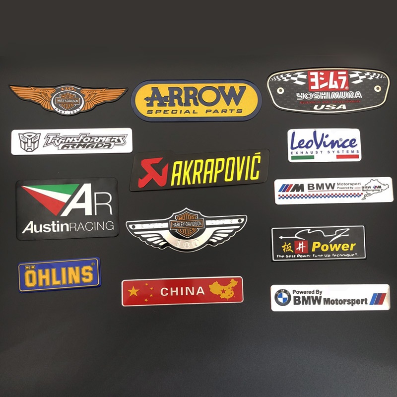 2Pcs / Set 3D Aluminum Motorcycle Exhaust Pipes Decal Cool Personality ...