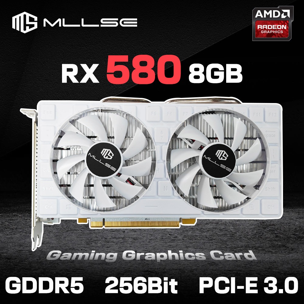MLLSE AMD RX 580 8GB 2048SP 6Pin Placa De Video Gaming Graphics Card ...
