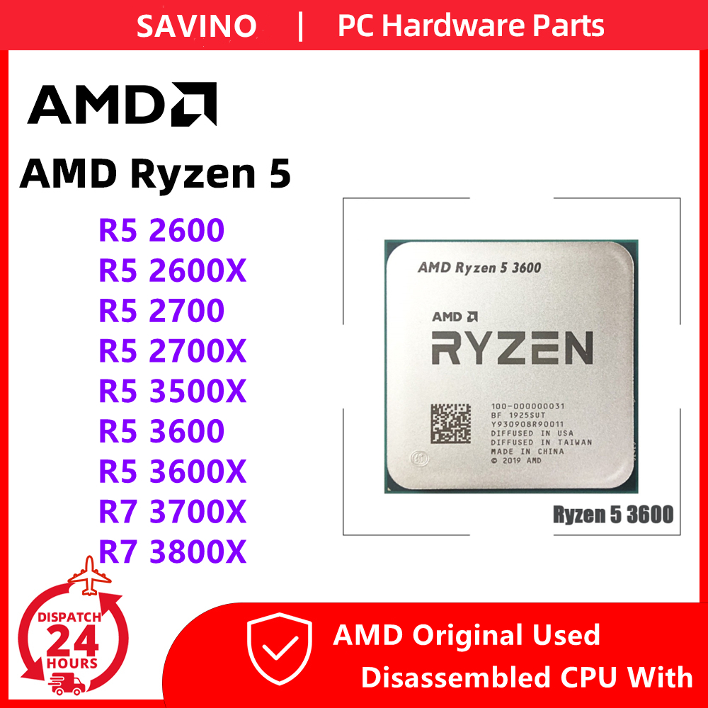 AMD Ryzen 5 2600 R5 2600X 3600 3600X 3500X R7 3800X 3700X 2700X 2700 Quad-Core Quad-Thread CPU ...