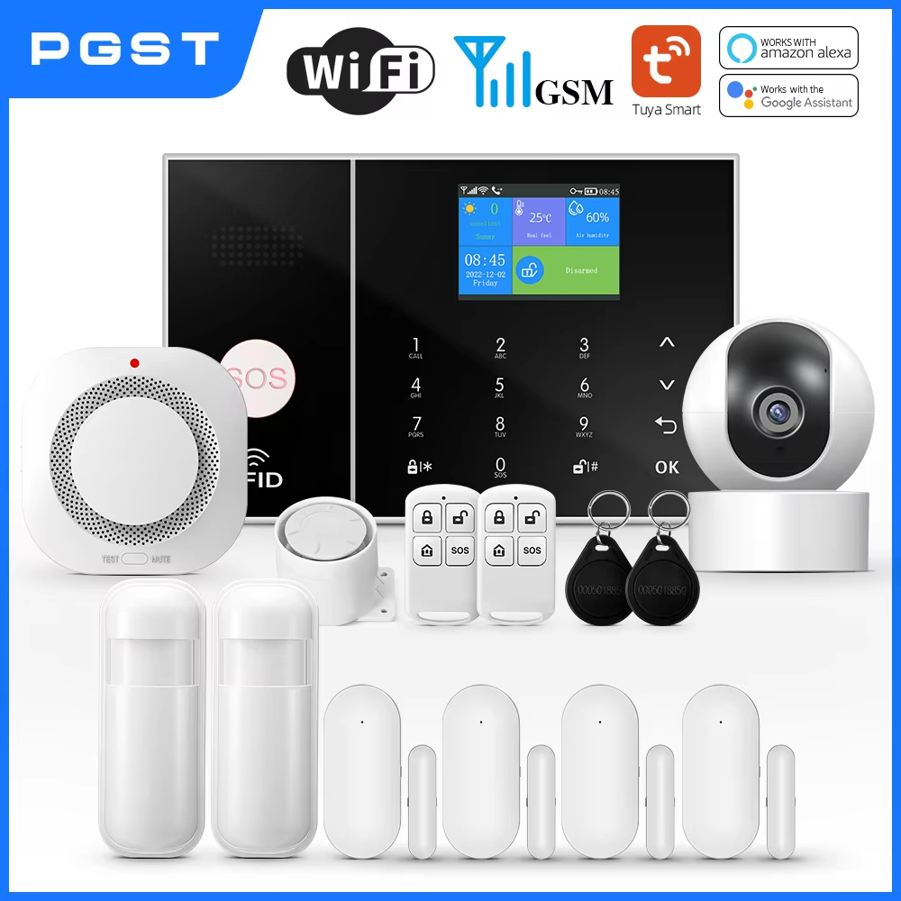 PGST Smart Life Alarm System for Home WIFI GSM Security Alarm Host with ...