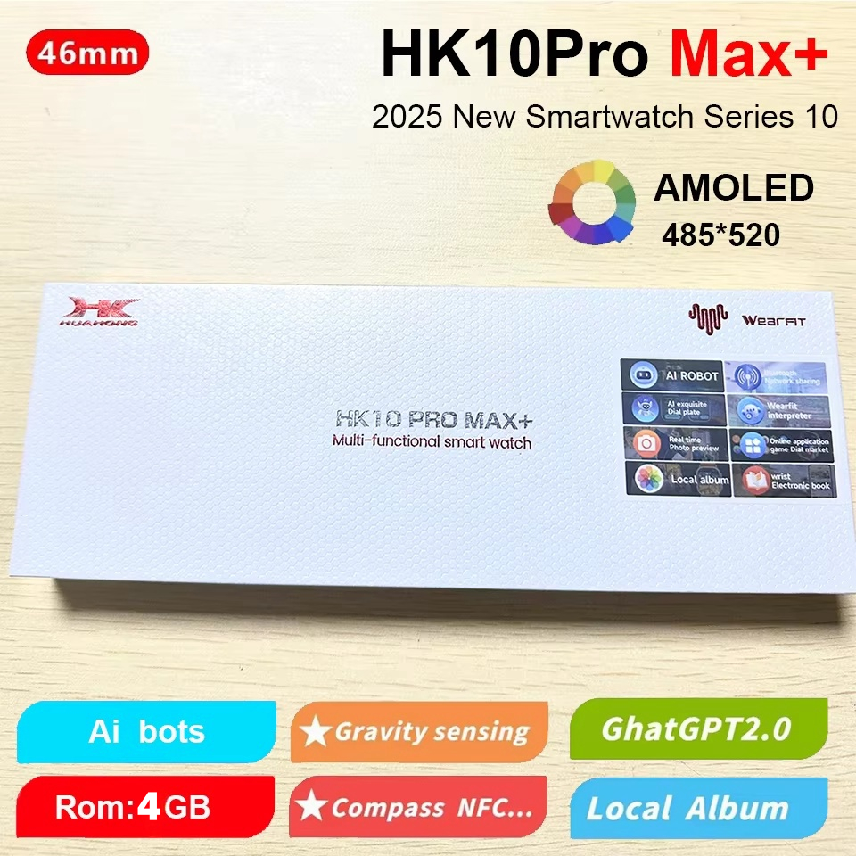 2025 New HK10 PRO MAX + Plus (Gen6) Smart Watch AMOLED AOD Display ...