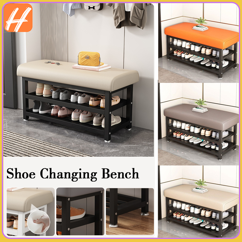 Shoe Changing Bench High Quality Metal Shoe Storage Shoe Rack With Soft ...