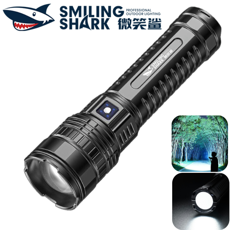 Smiling Shark SD6000 Flashlight Super Bright M80 10000LM 4Mode Type-c ...
