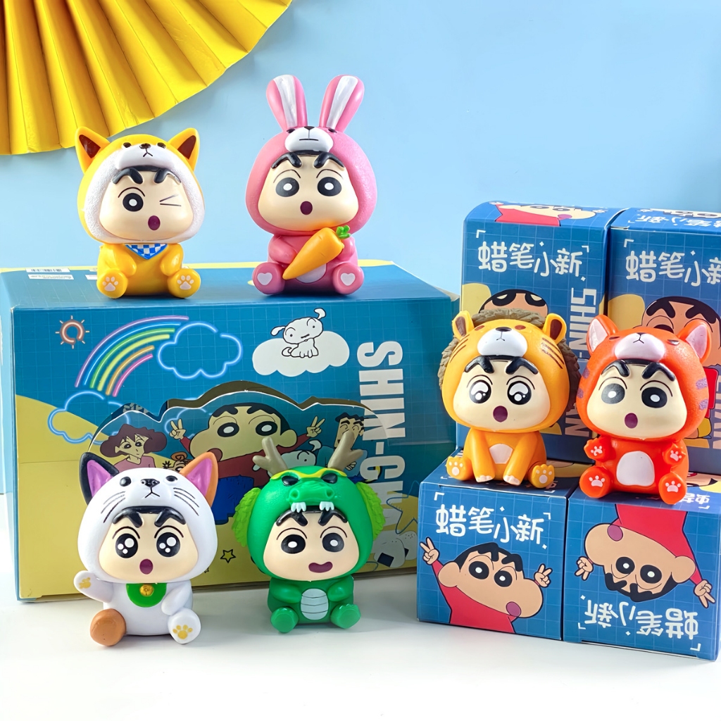 6Pcs/Set 10cm Anime Crayon Shin-chan Nohara Shinnosuke Cosplay Animal ...