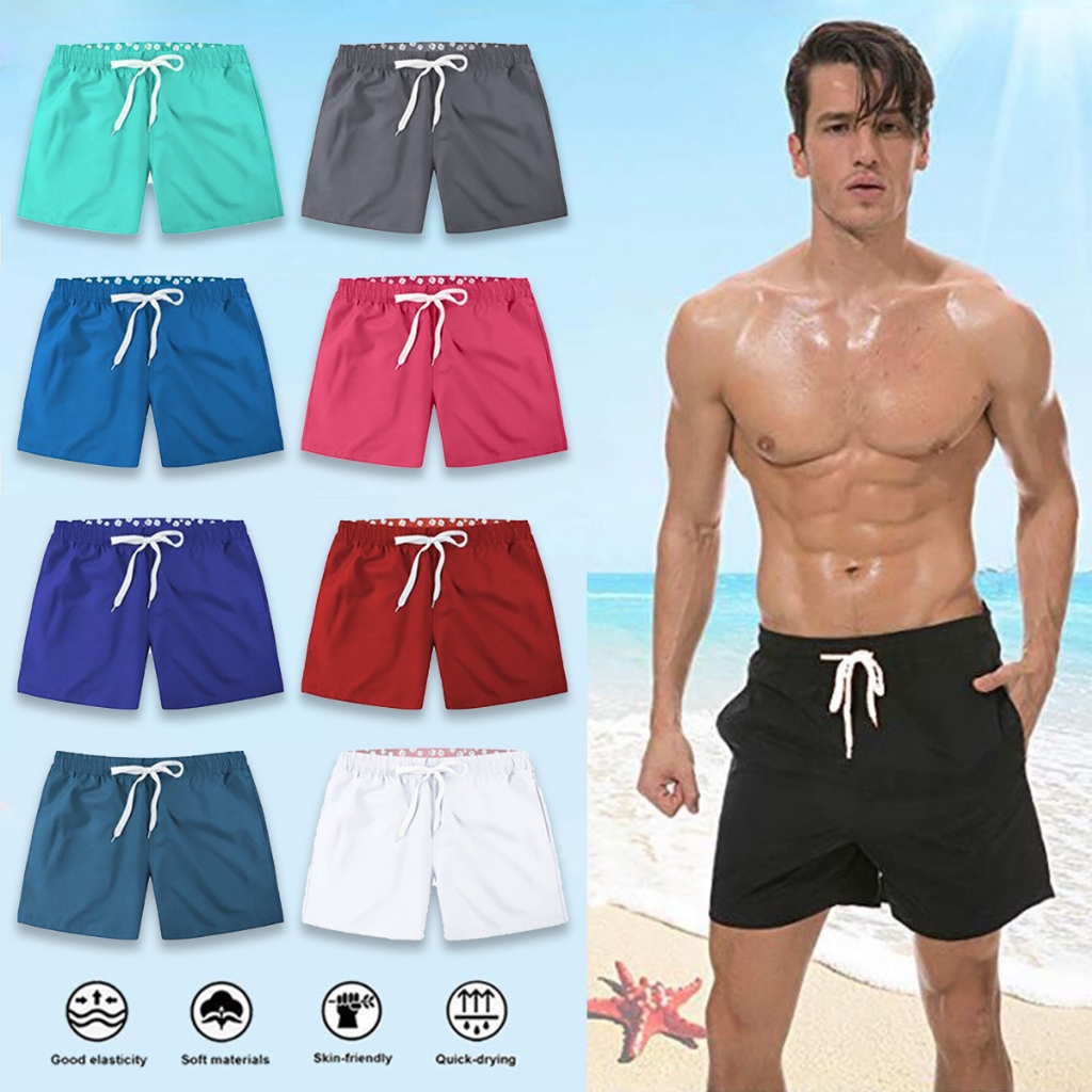 Summer Men's Beach Swimming Trunks Quick Dry Board Shorts | Shopee ...