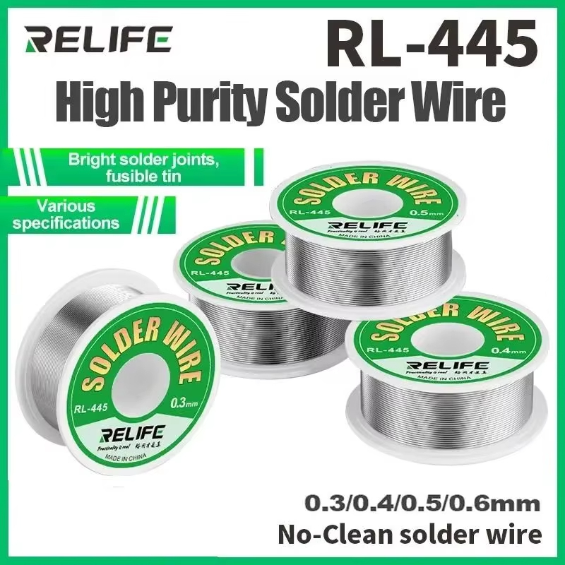 RELIFE RL-445 0.3/0.4/0.5/0.6mm High Purity Solder Wire Rosin Core Tin Wire Various Electronic ...
