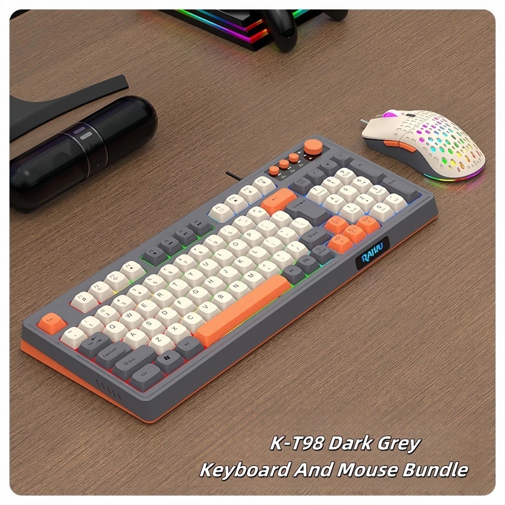 Zeus x Raiku Wired Rainbow LED Gaming Keyboard Bundle And Mouse Set 98 ...