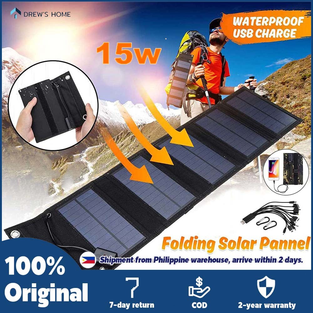 【Local Warehouse+COD】15W Solar Folding Package Solar Panel 5V USB ...