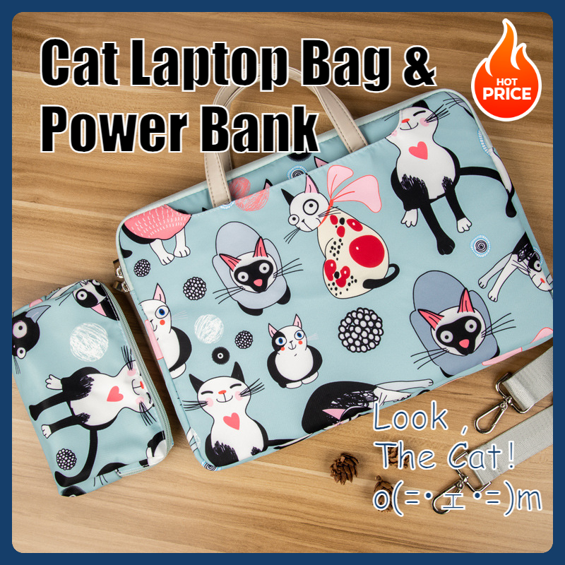 Cute Cartoon Cat Laptop Bag, 13/14-inch for Ultrabooks, 15/16-inch ...