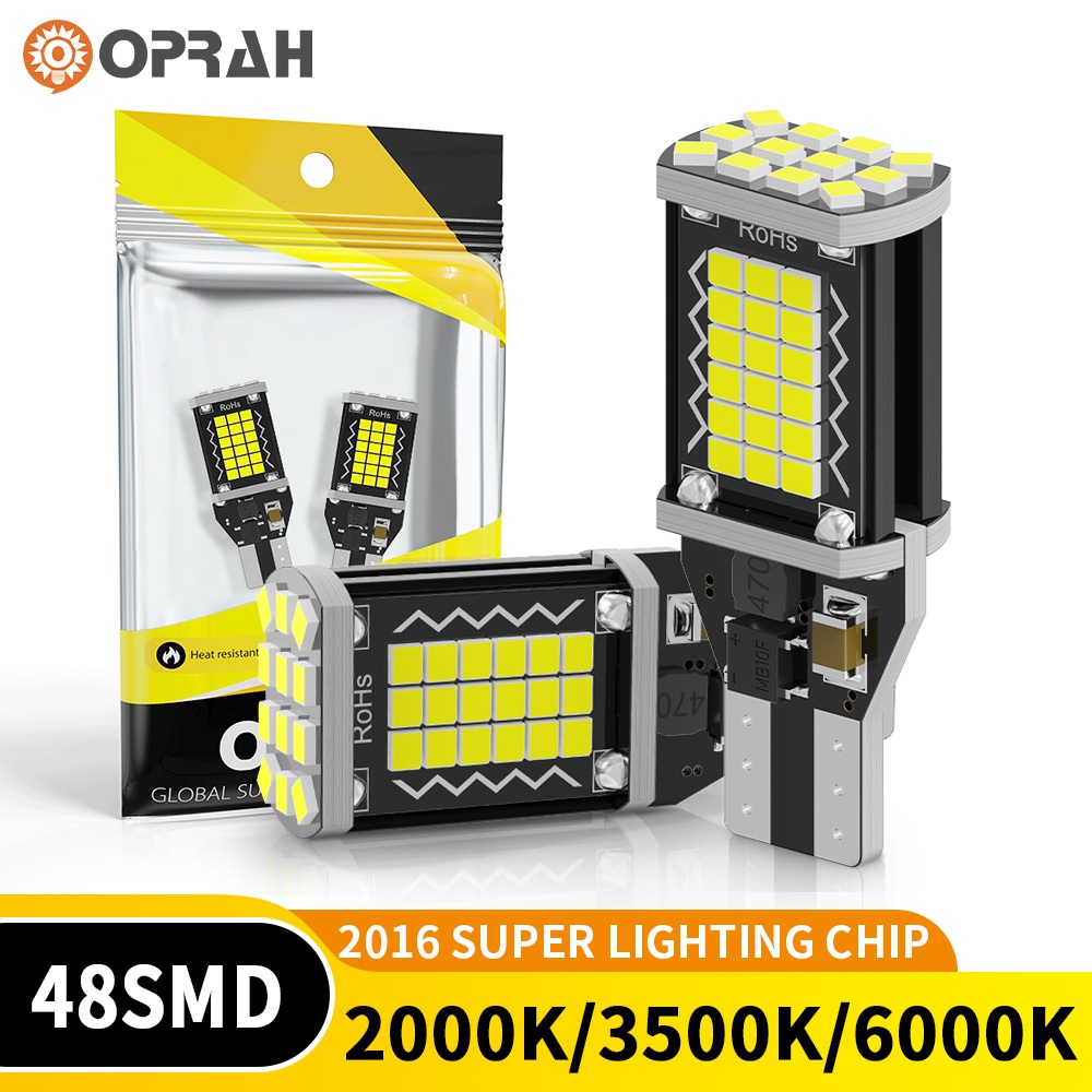 Oprah 2pcs T15 W16W LED Super Bright Bulb 2016 48SMD Car LED Bulb ...