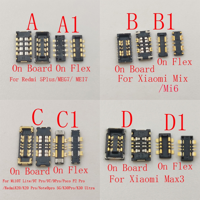 2-10Pcs Battery Flex FPC Connector Plug For Xiaomi Mi 6 M 10T Lite 9T ...