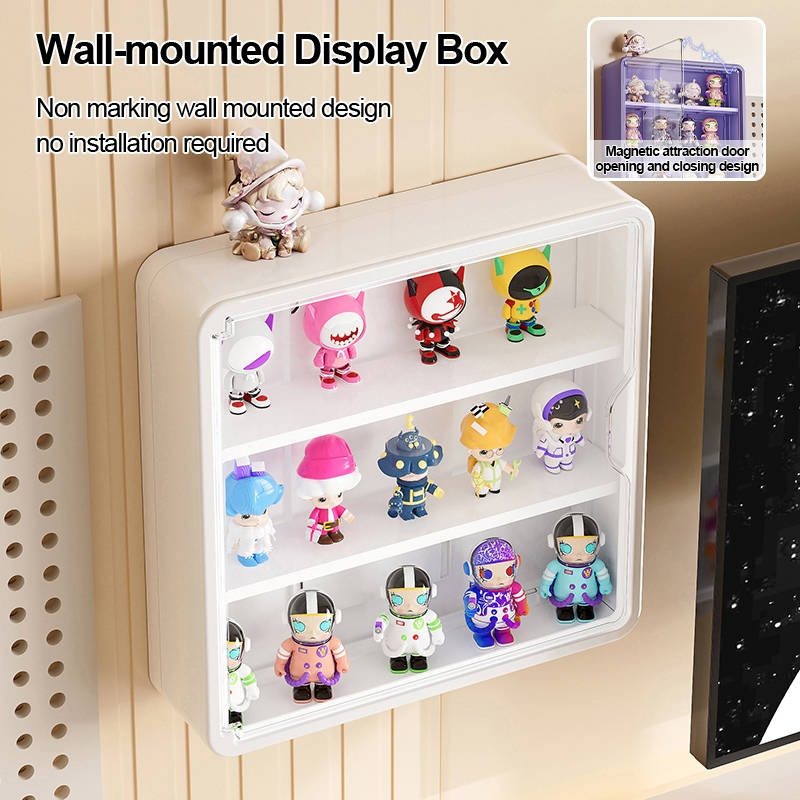 Popmart Acrylic Display Box Wall Mounted Transparent Stackable Magnetic ...