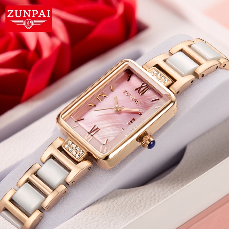 ZUNPAI Original Women's Watch Waterproof Fashion Pearl Shell Dial Green ...