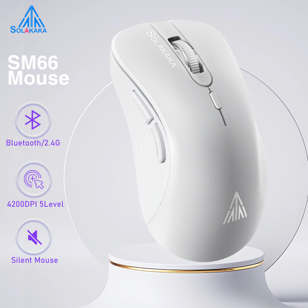 SOLAKAKA SM66 Wireless Mouse Bluetooth/2.4G 400mAh Battery With 6-speed ...