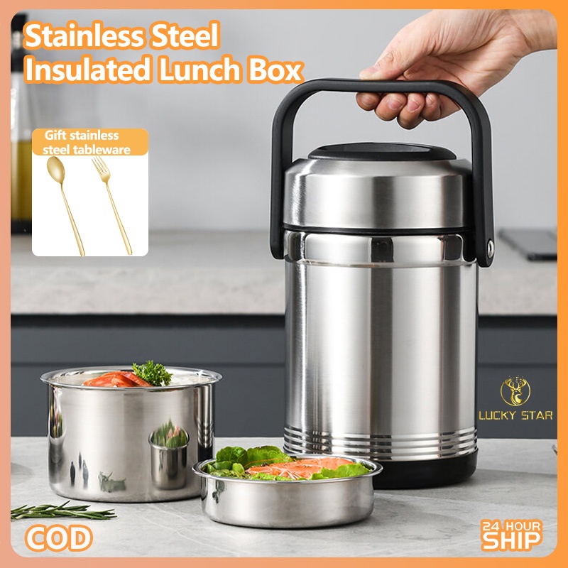 Stainless Steel thermos lunch box Hot Cold Insulated pot Leakproof ...