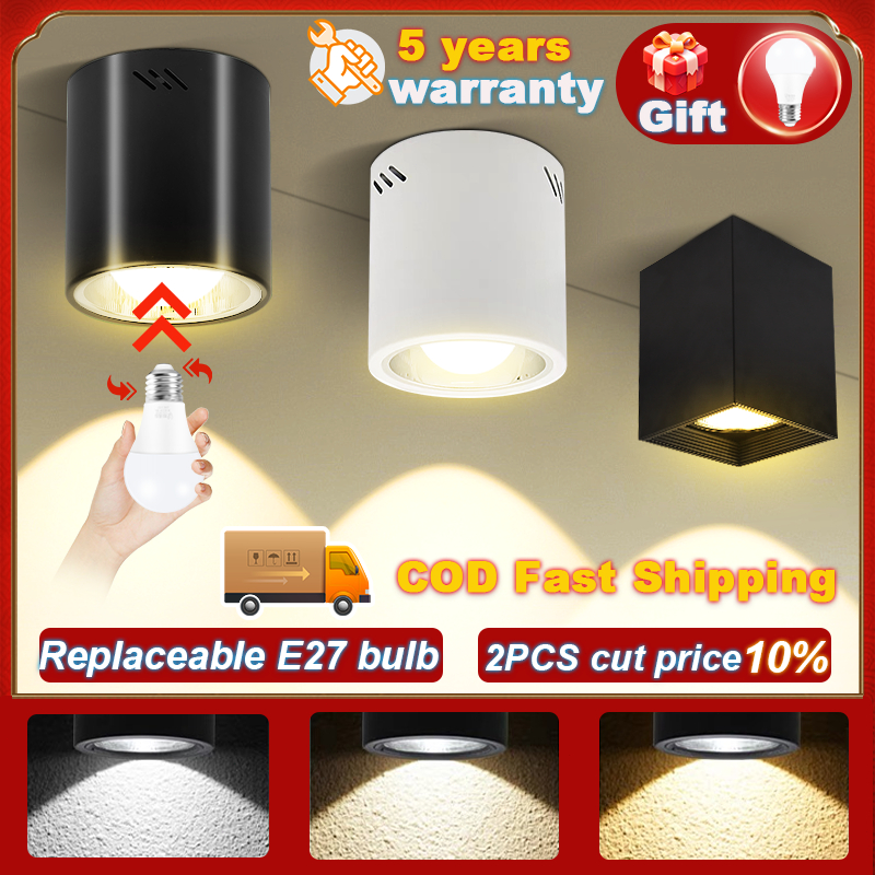 LED Downlight Replaceable E27 Light Bulb LED Downlight Surface Socket ...