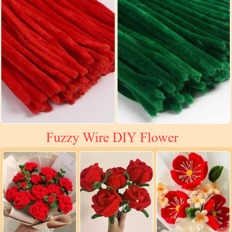 10 pcs/set Chenille Stems Encrypted Fluffy Root Strips Twist Stick ...