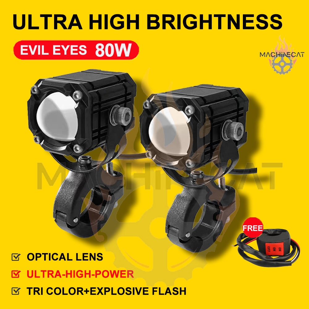 Mini Driving Light Motorcycle Led Headlight For Motorcycle Tri Color ...