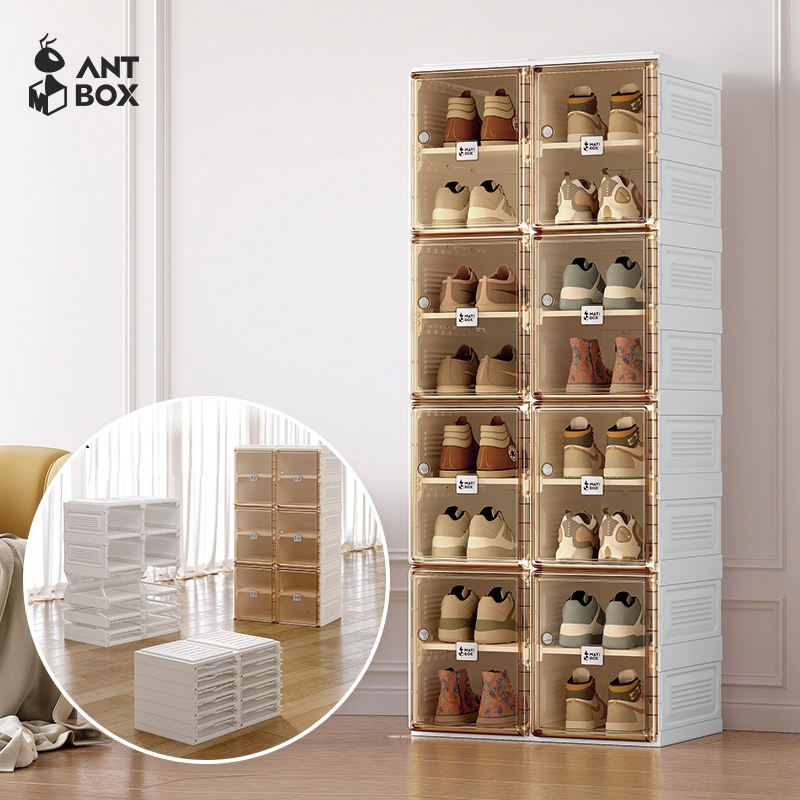 ANTBOX Shoe Box Racks Shoe Cabinets Foldable Shoes Storage Organisers ...