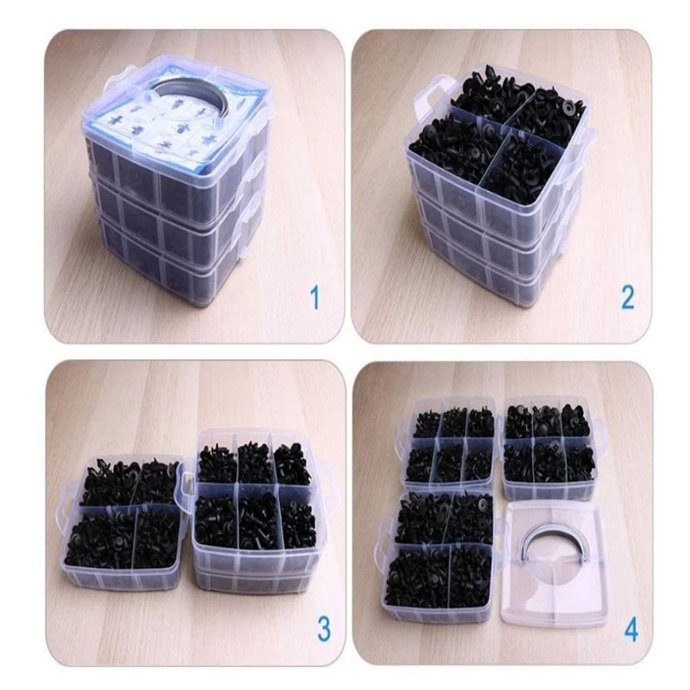 Box Box Buckle 625Pcs 16 Types Car Push Clamp Clip Plastic Fastener Kit ...