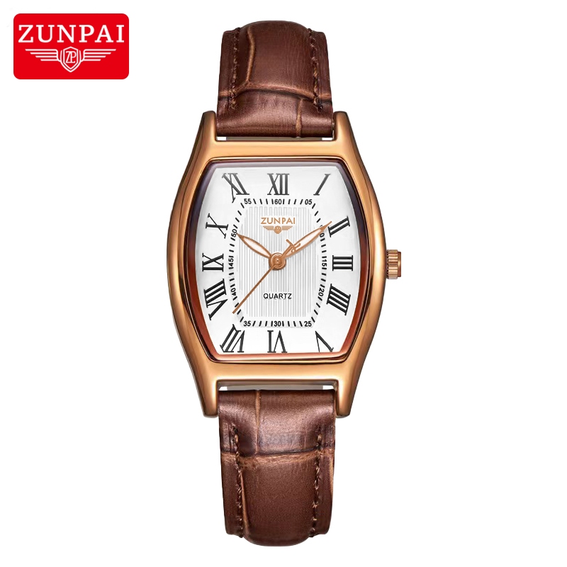 ZUNPAI Woman Waterproof Leather Strap Elegant Square Watch Casual ...