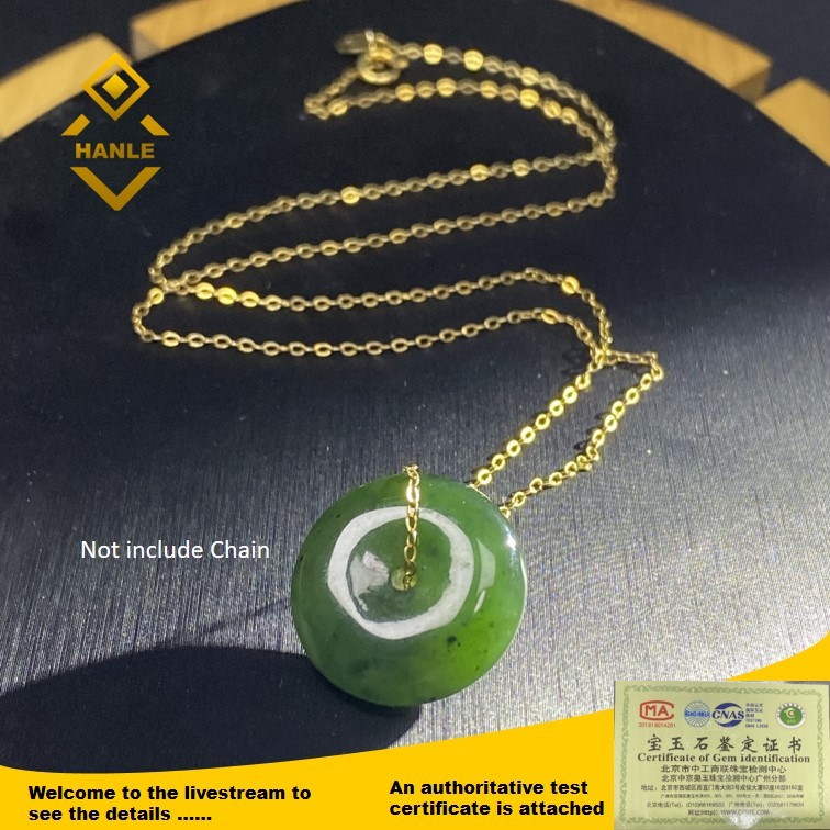 HANLE natural high quality hetian yu donut pendant (without chain) with ...