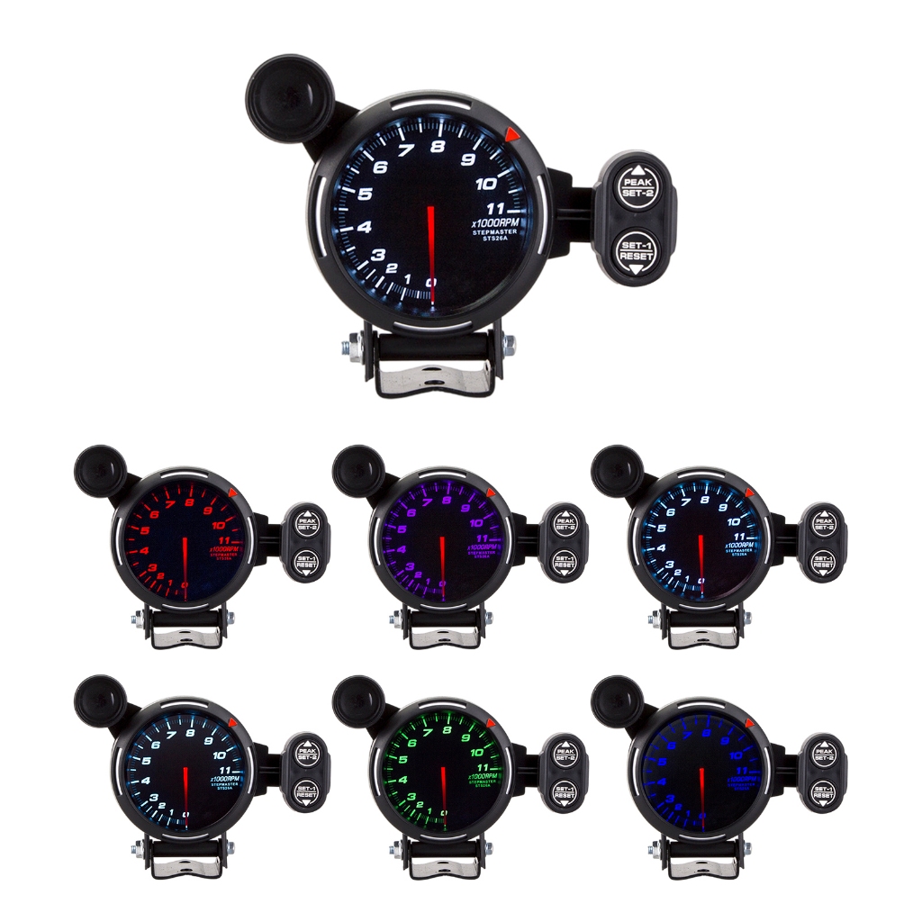Universal 80MM Tachometer RPM Gauge High Speed stepper motor 7 Colors 0 ...