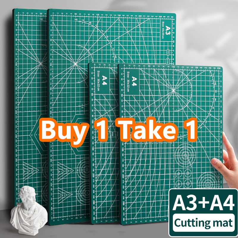 【Buy 1 Take 1】A3 A4 Cutting Mat PVC Cut Pad Patchwork Tools Manual Cutting Board Double-sided ...