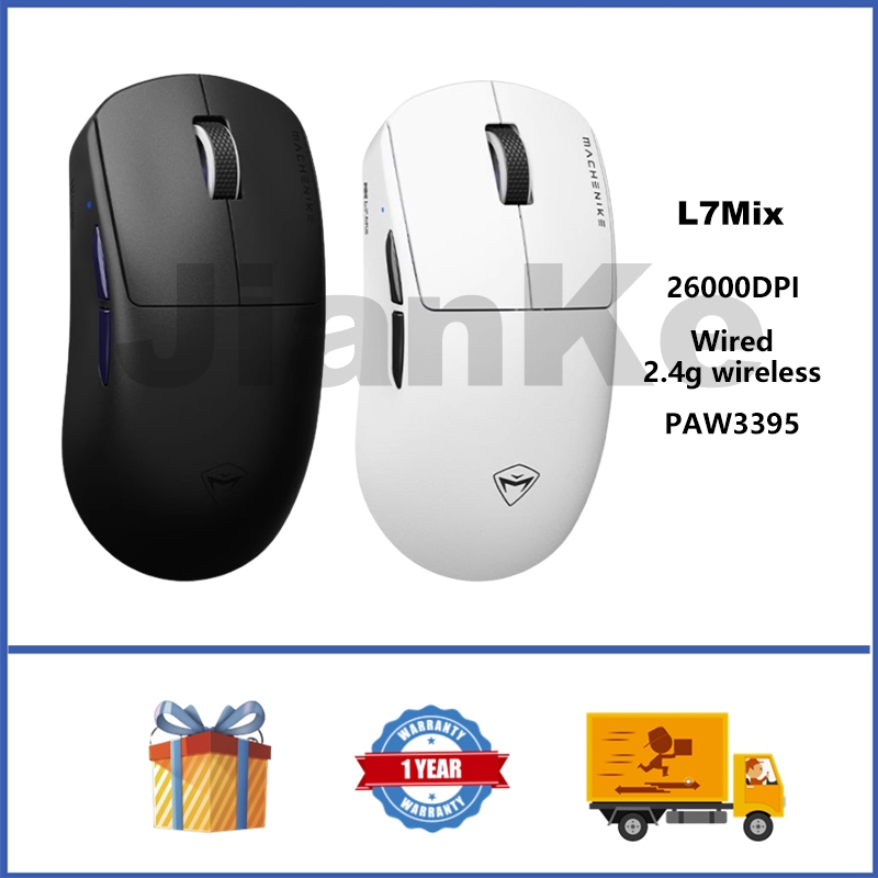 MACHENIKE M7Mix Wireless Mouse Dual 8K 26000DPI PAW3395 Lightweight Dual Mode Gaming Mouse ...